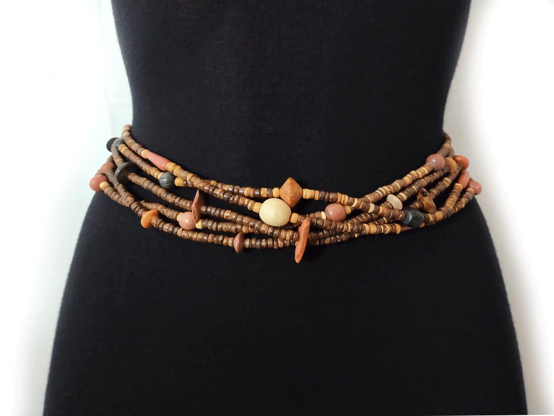 Coconut Bead Belt, Handmade Wood Belt, Wood Belly Chain, Beads Belt ...