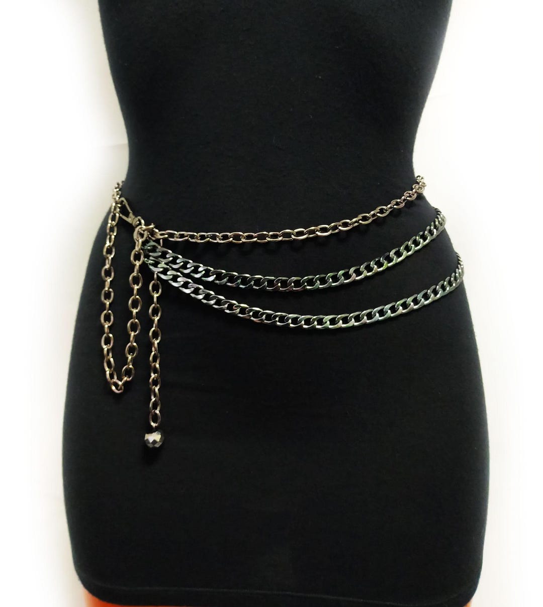 Black Metal Chain Belt: Adjustable Body Jewelry - Etsy