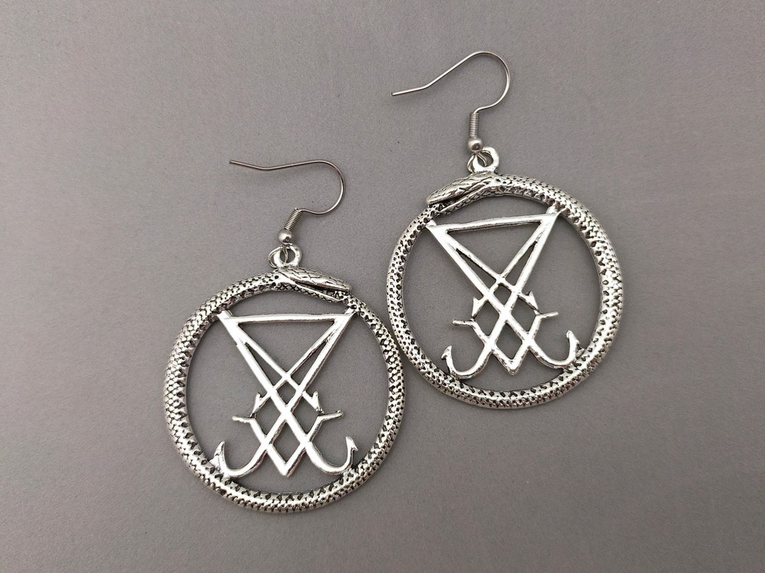 Lucifer Sigil Satanic Earrings, Goth Earrings, Gothic Jewellery, Witch ...