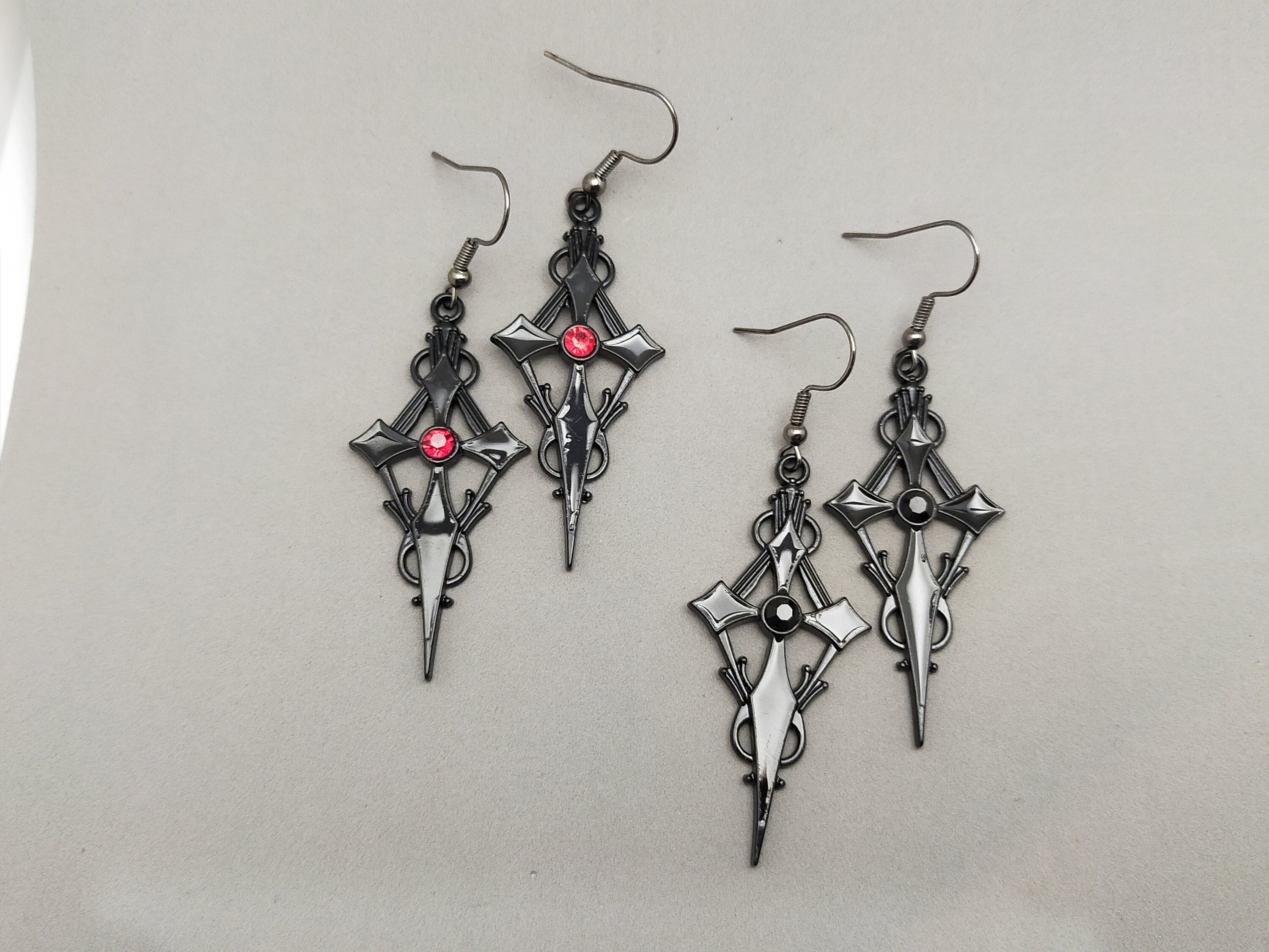 Gothic Cross Earrings: Witch Jewelry - Etsy