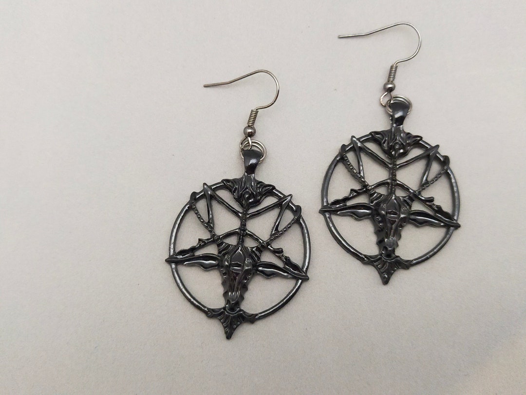 Lucifer Sigil Satanic Earrings, Goth Earrings, Gothic Jewellery, Witch ...