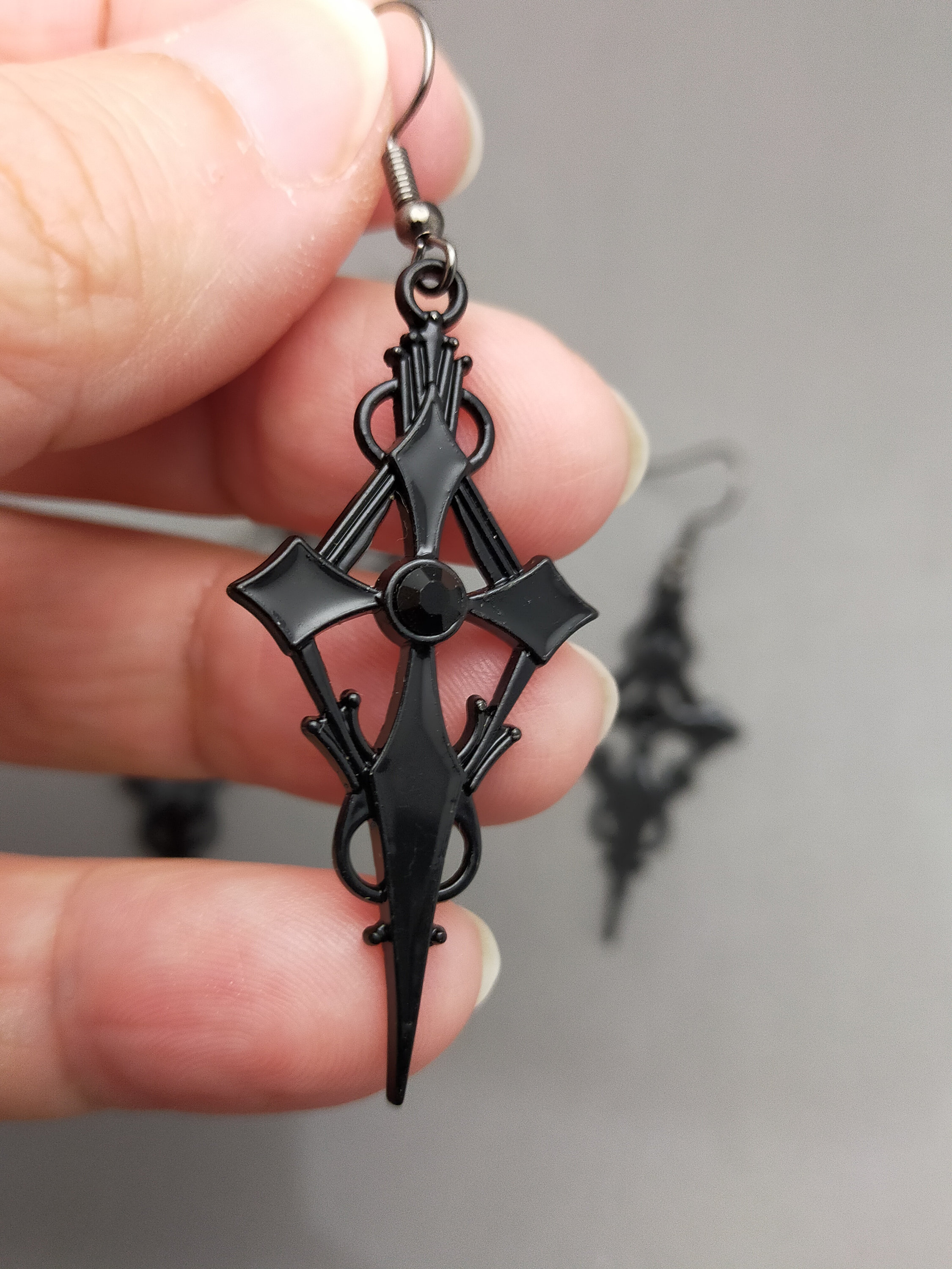 Gothic Cross Earrings: Witch Jewelry - Etsy