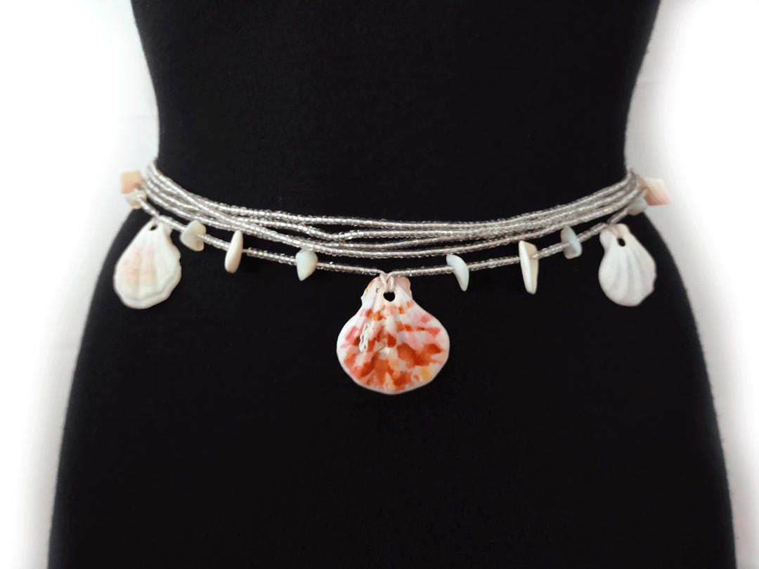 Belt of Sea Shell, Bead Belt, Handmade Shell Belt, Chain, Macrame Belt ...