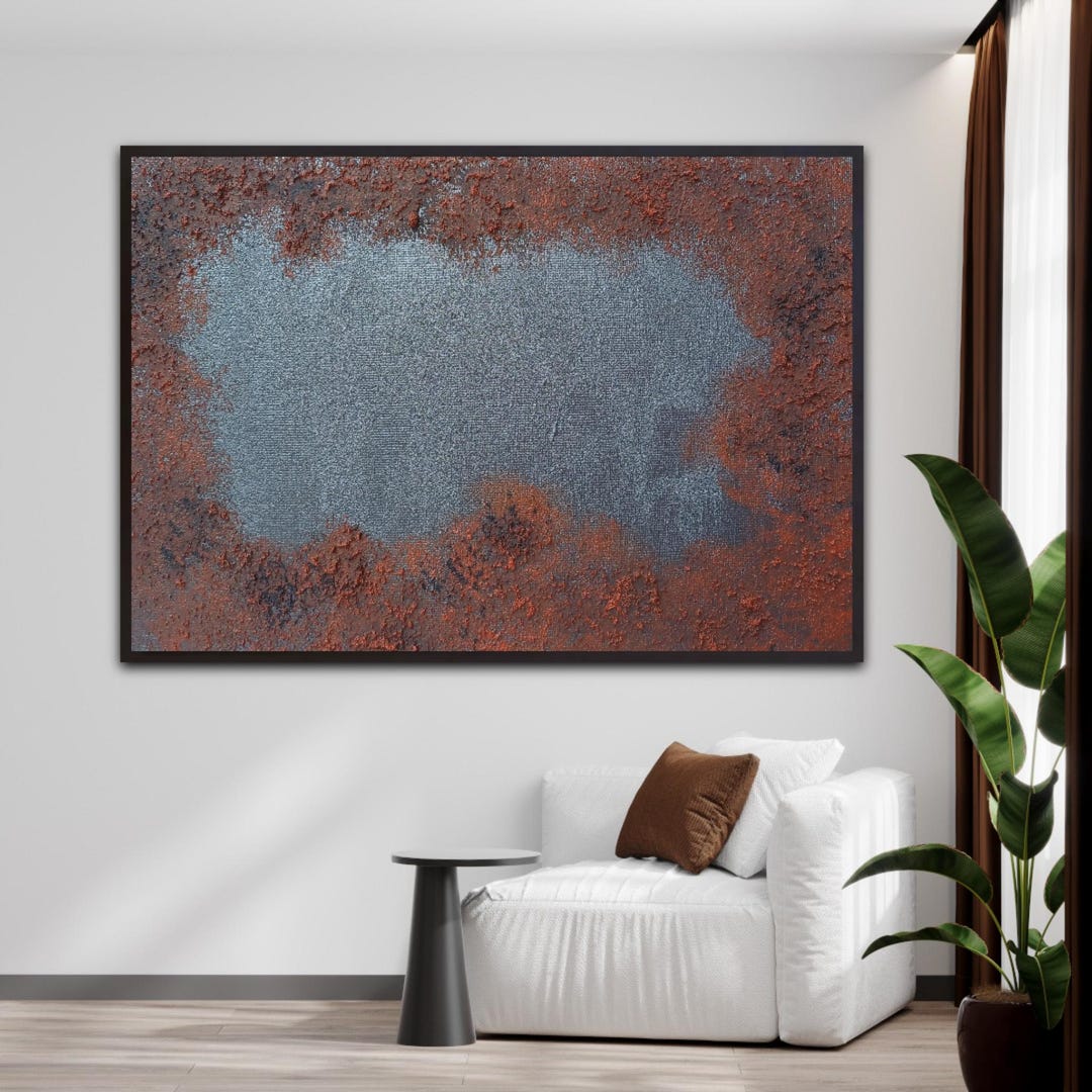 Large Metal Wall Art, Rustic Metal Wall Art, Rusty Decor, Rust Painting ...