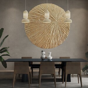 Round Wall Art, Gold Wall Decor, Circular Wall Art, Texture Wall Art ...