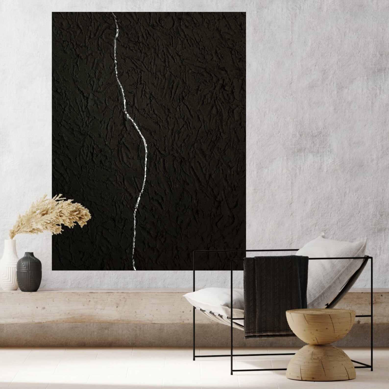 Black Wall Art, Kintsukuroi, Japanese Wall Hanging, Kintsugi, 3d ...