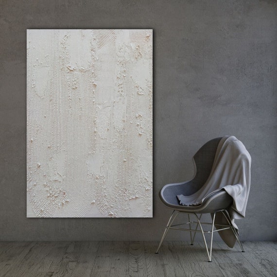 Oversized Wall Art White Large Wall Art Minimalist Wall Art | Etsy