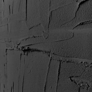 Black Large Wall Decor, Black Textured Wall Art, Plaster Art ...