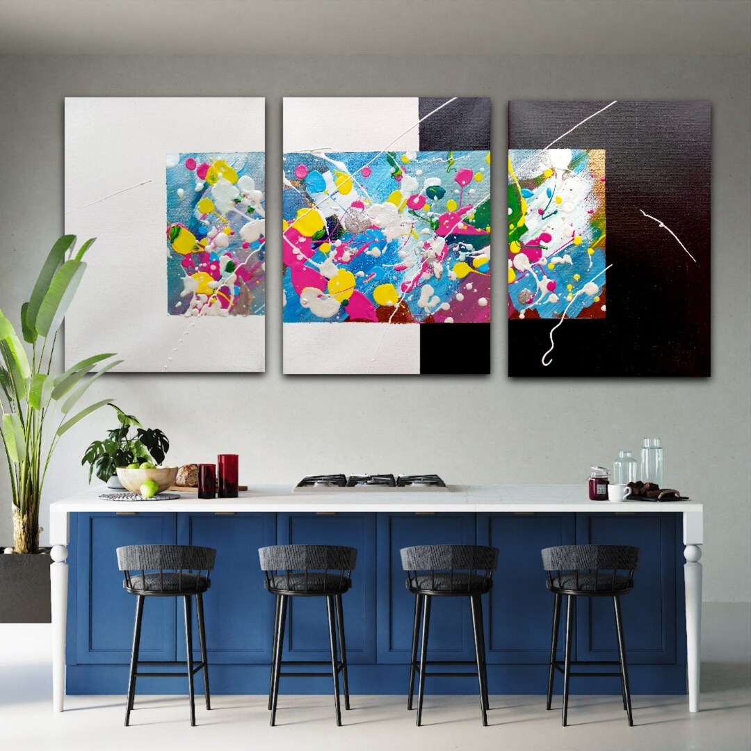 Tableau colore, Jackson pollock, inspired, Tableau abstrait, Tableaux ...