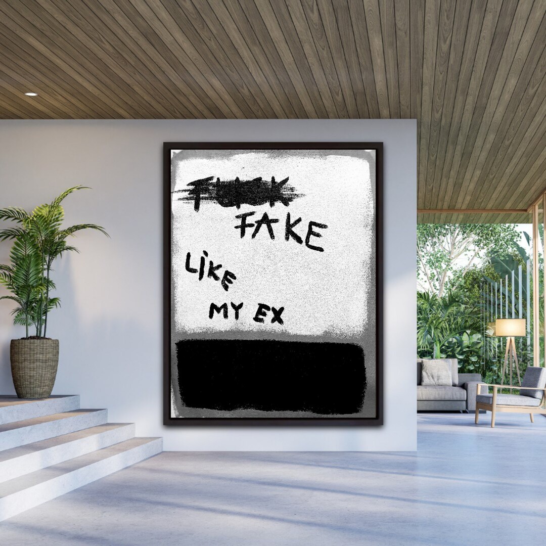 Fake Rothko Style Painting: Black and White Abstract Wall Art - Etsy