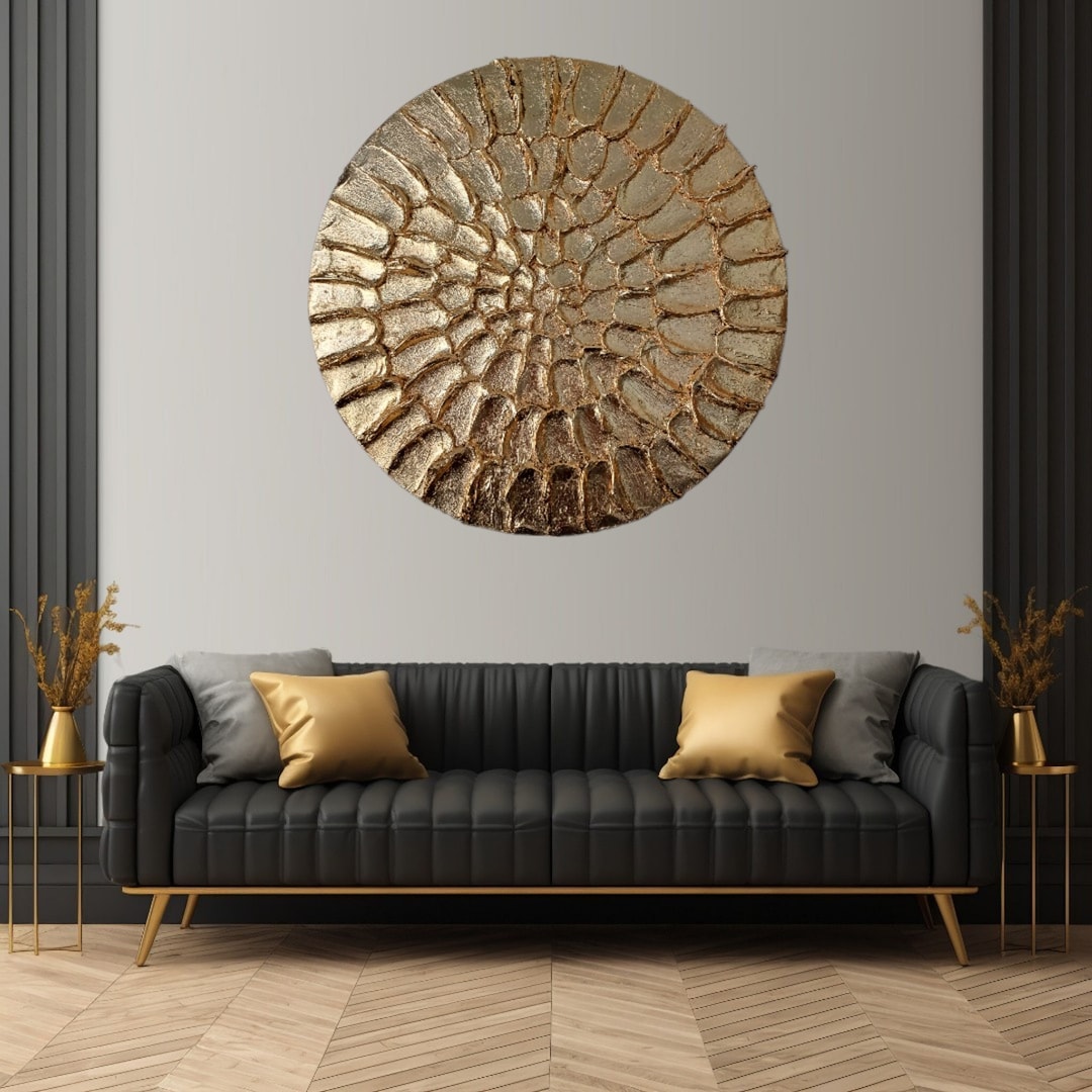 Gold Wall Decor, Circle Wall Art, Texture Wall Art, Wall Decorations ...