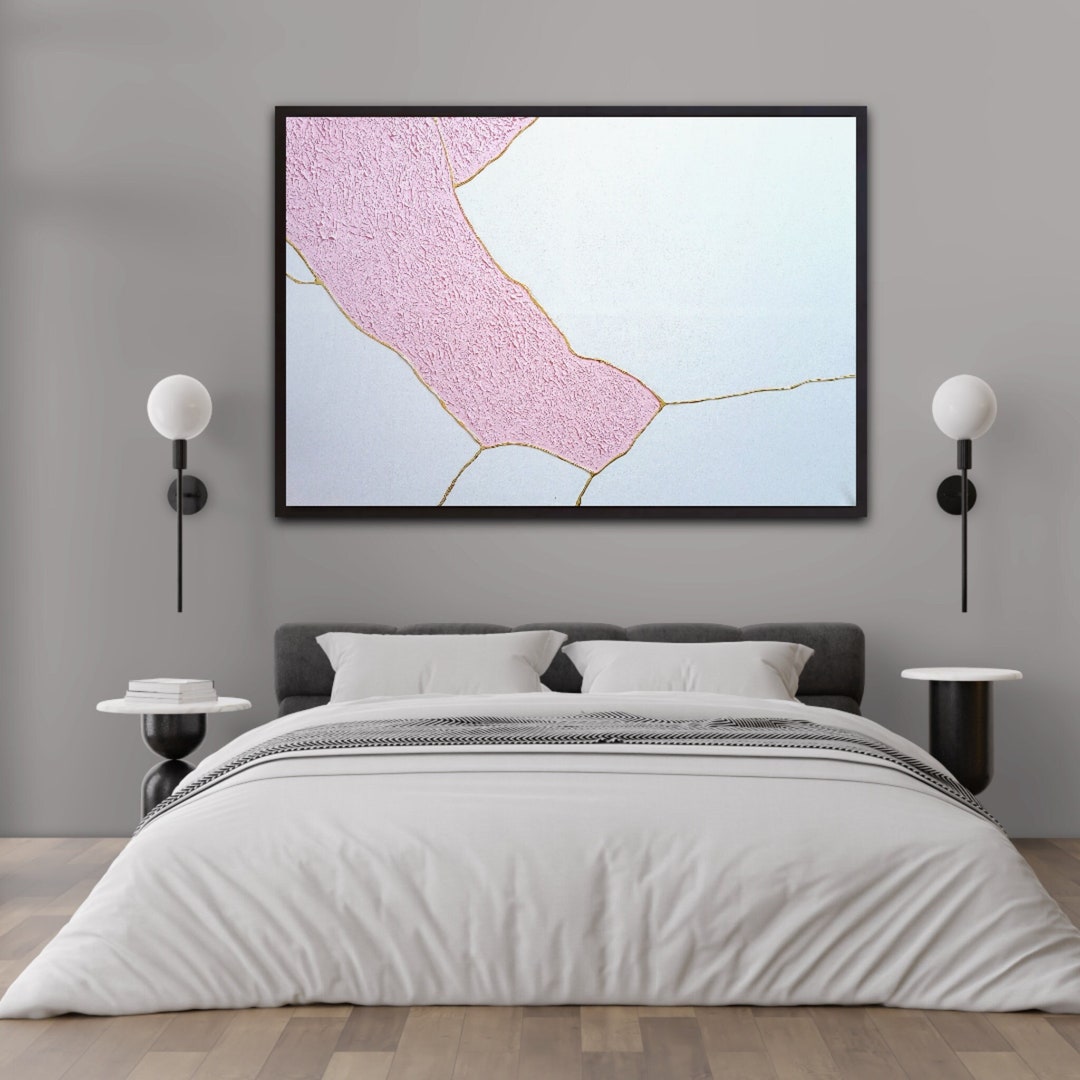 Pink Abstract Art, Light Pink Wall Art, Pink Wall Decor, Pastel Wall ...