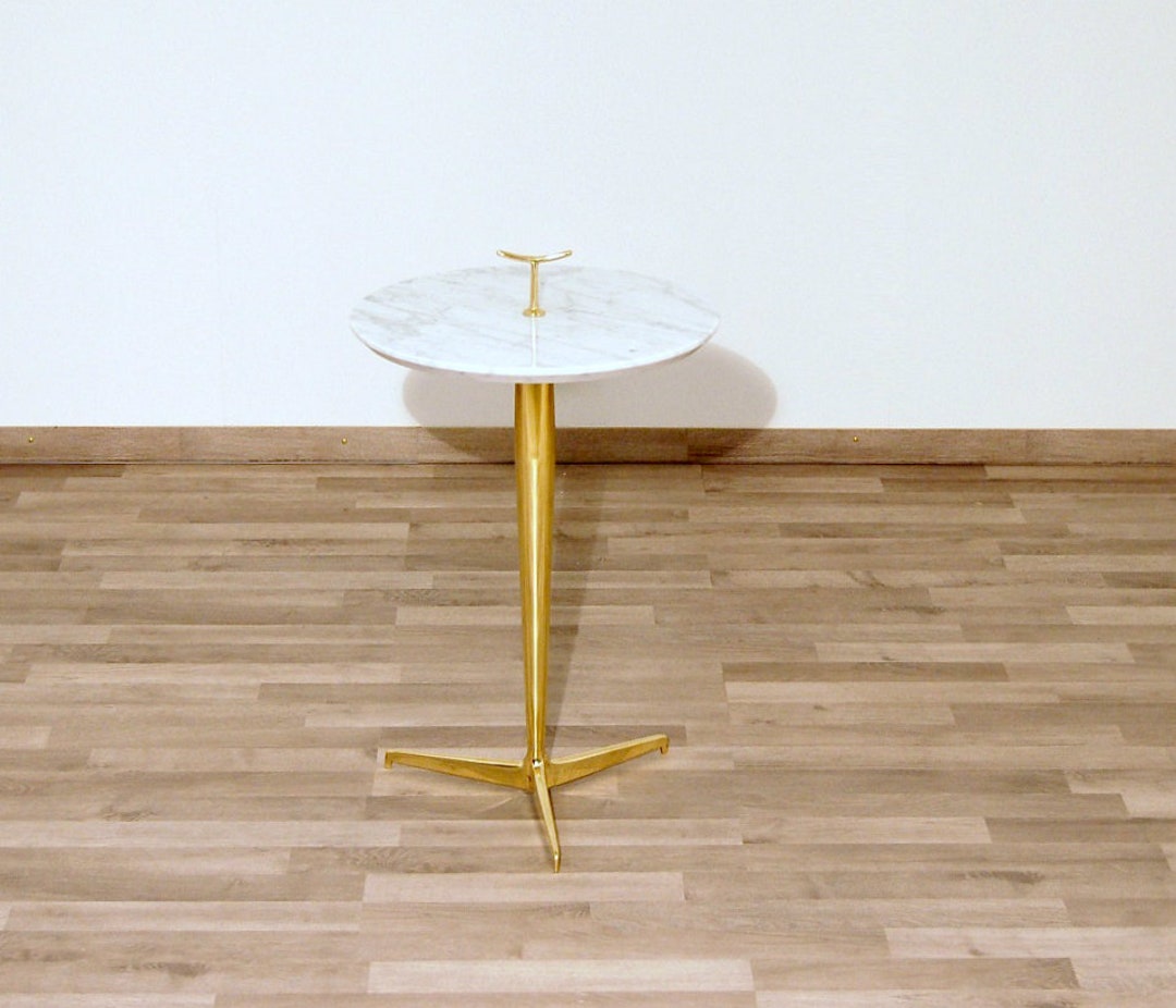 Coffee Table - Brass Structure - Marble Top - Etsy