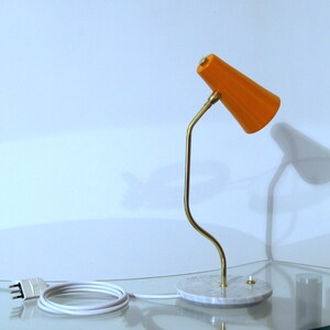 Table Lamp - Brass / Marble - ORANGE Color - STILNOVO Style - Etsy