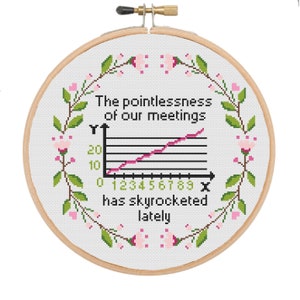 Set Bundle of 15 Five Funny Office Cross Stitch Patterns Coworker ...