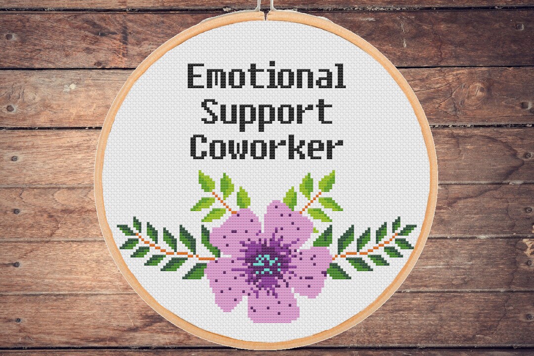 Emotional Support Coworker Cross Stitch Pattern: Funny Office Decor ...