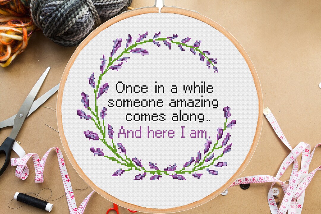 Funny Cross Stitch Pattern Once in A While Someone Amazing Comes Along ...