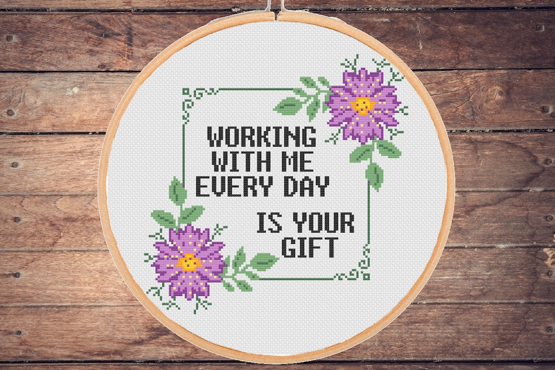 Funny Office Cross Stitch Pattern: Snarky Coworker Gift Sarcastic Sassy ...