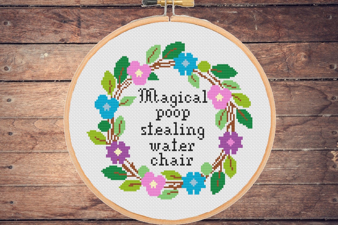 Snarky Funny Cross Stitch Pattern Magical Poop Stealing Water - Etsy