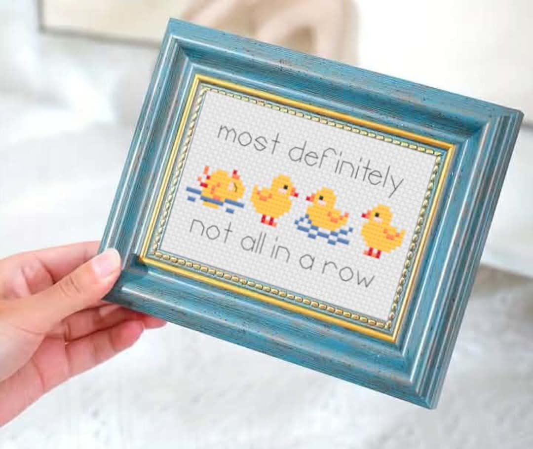 Most Definitely Not All in A Row Cross Stitch Pattern, Funny Mental ...