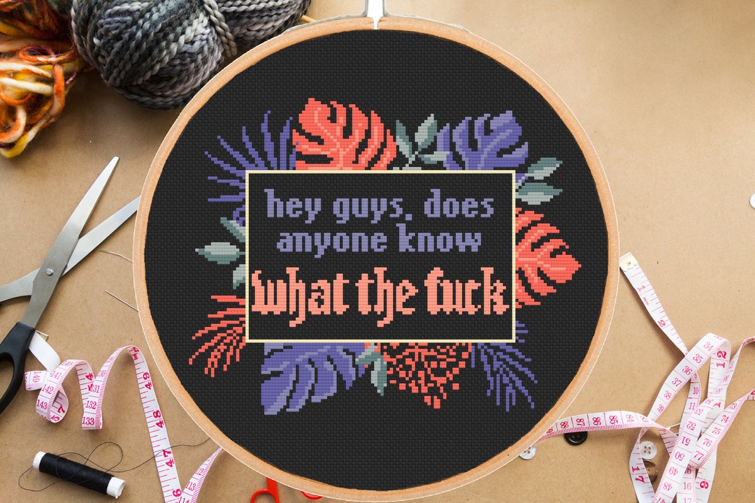 Snarky Cross Stitch Pattern WTH Sarcastic Subversive Modern 417 instant ...