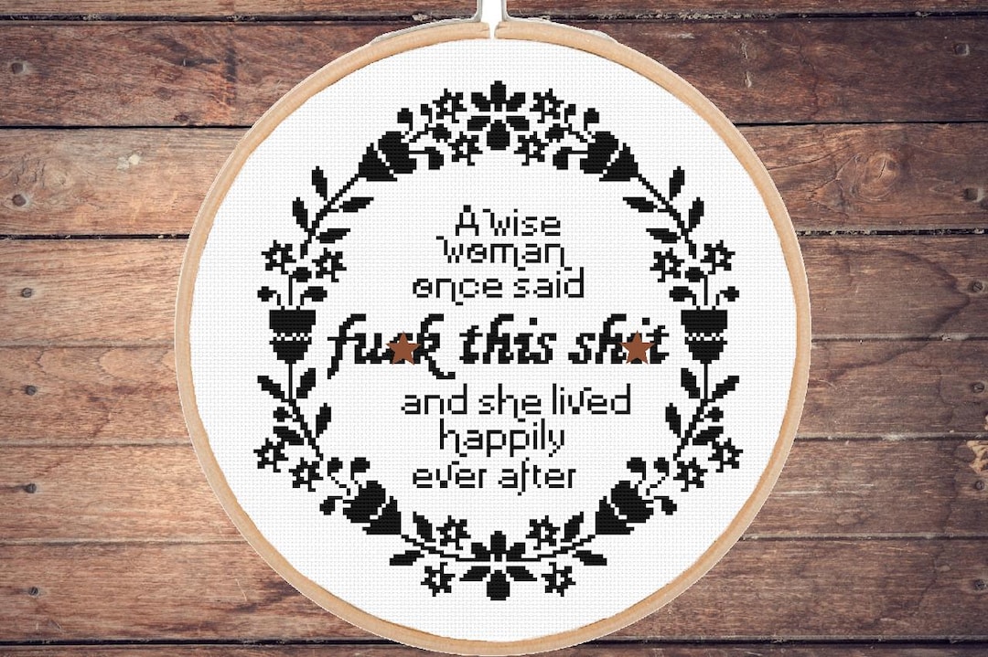 Funny Swearing Cross Stitch Pattern: Sassy Mature Woman (PDF Download ...