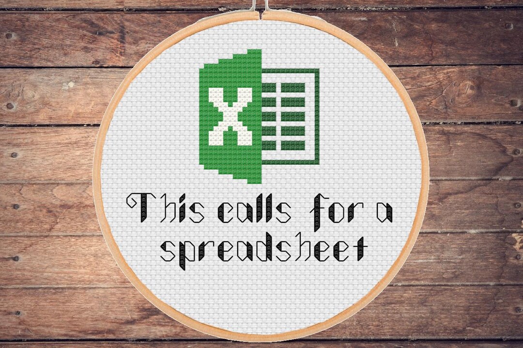 Funny Office Cross Stitch Pattern Excel Spreadsheet Coworker Manager ...