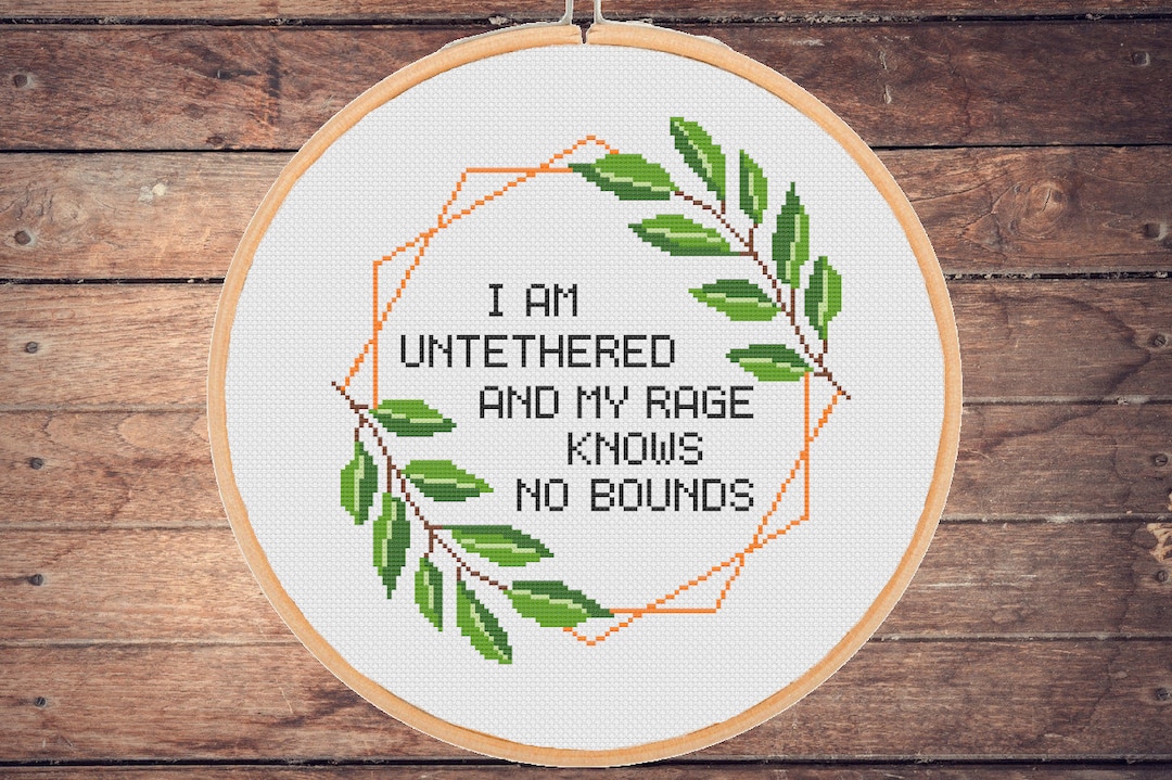 Funny 'I Am Untethered' Cross Stitch Pattern: Snarky Sassy Quote (PDF ...