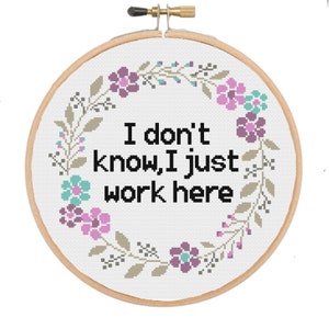 Set Bundle of 5 Five Funny Office Cross Stitch Patterns Coworker ...