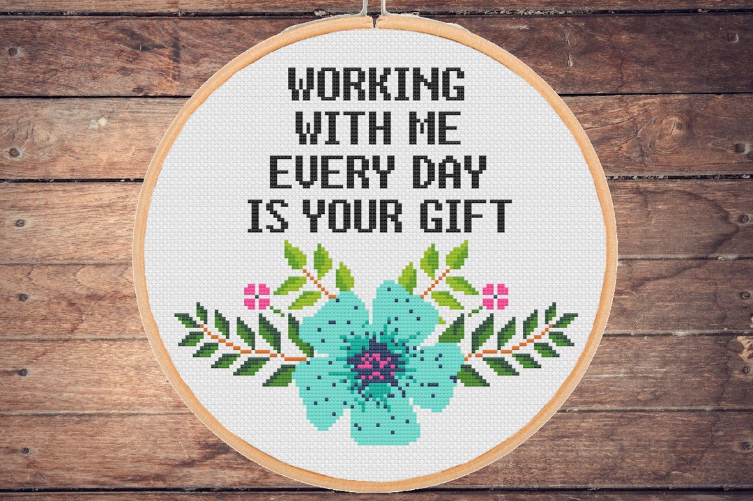 Funny Snarky Office Cross Stitch Pattern Coworker Working With Me Every ...
