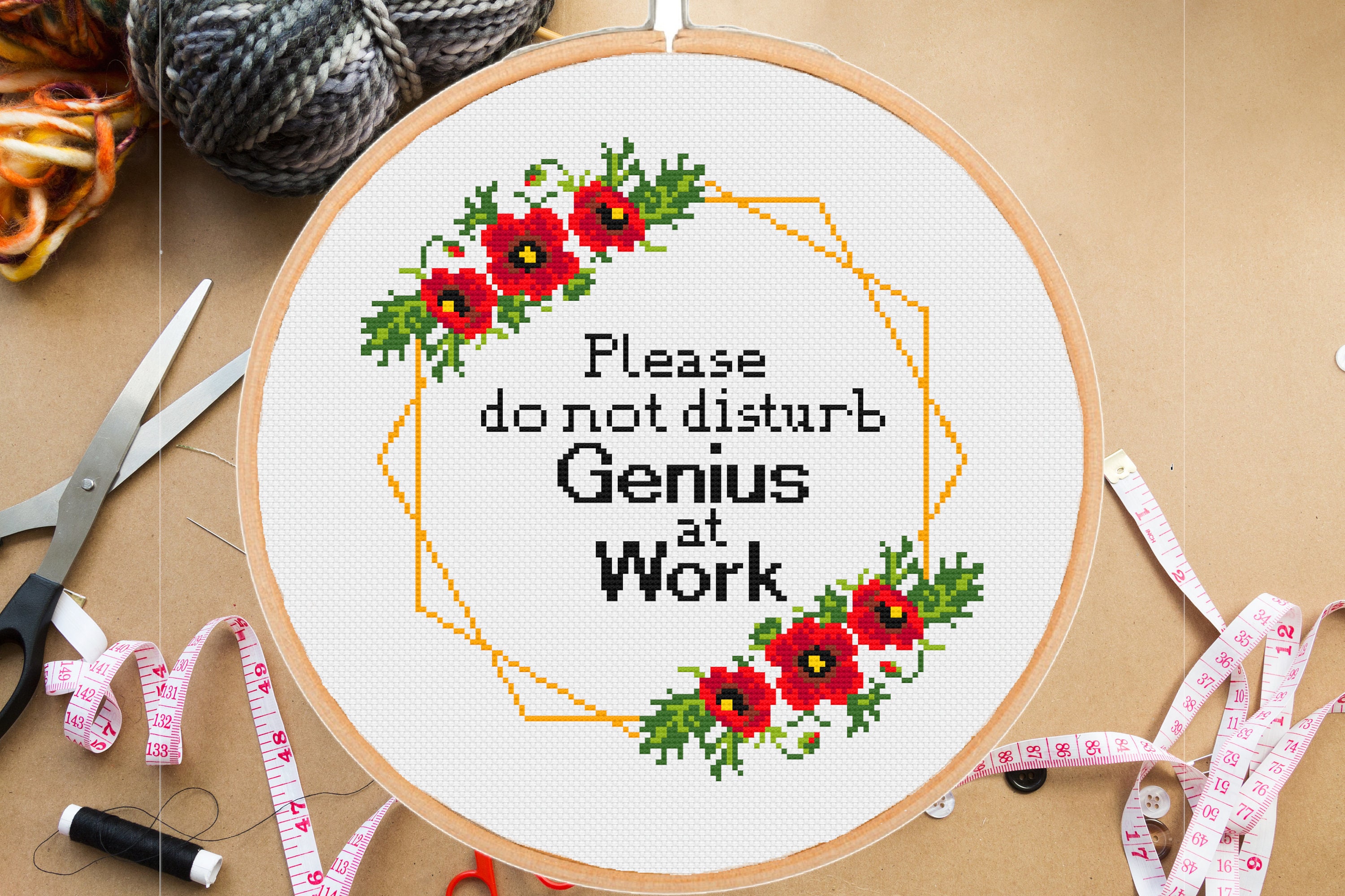 Please Do Not Disturb Genius at Work Cross Stitch Pattern - Etsy