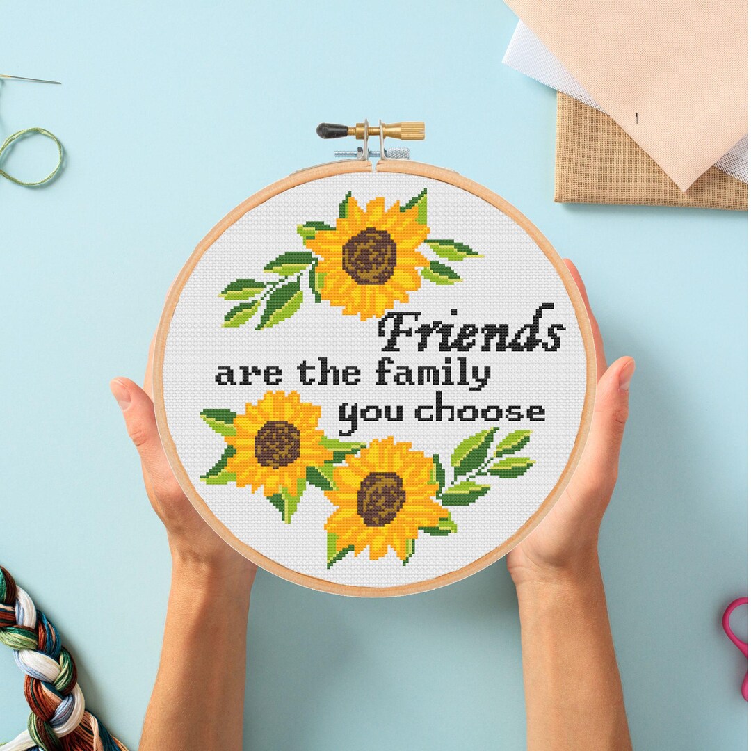 Sunflower Friends Are the Family Cross Stitch Pattern: Easy Floral ...
