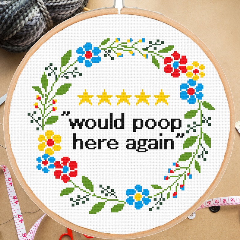 Poop Cross Stitch - Etsy