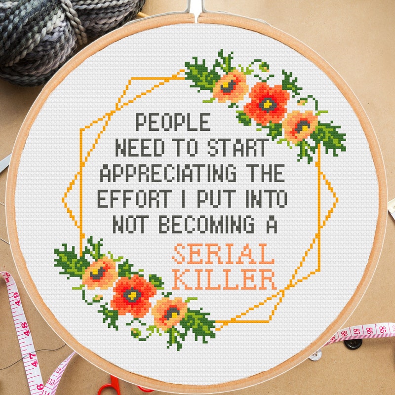 Serial Killer Cross Stitch - Etsy