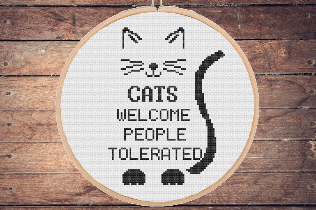 Funny Cat Cross Stitch Pattern: Sarcastic Beginner Design (PDF Download ...