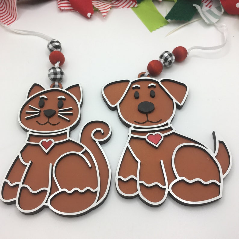 DIGITAL FILE: Gingerbread Dog and Cat SVG - Etsy