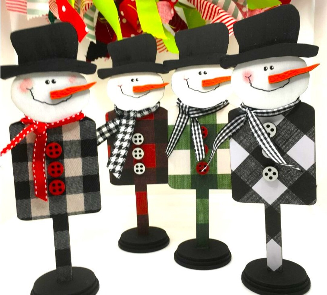 Farmhouse Snowman Standing Decoration - Etsy