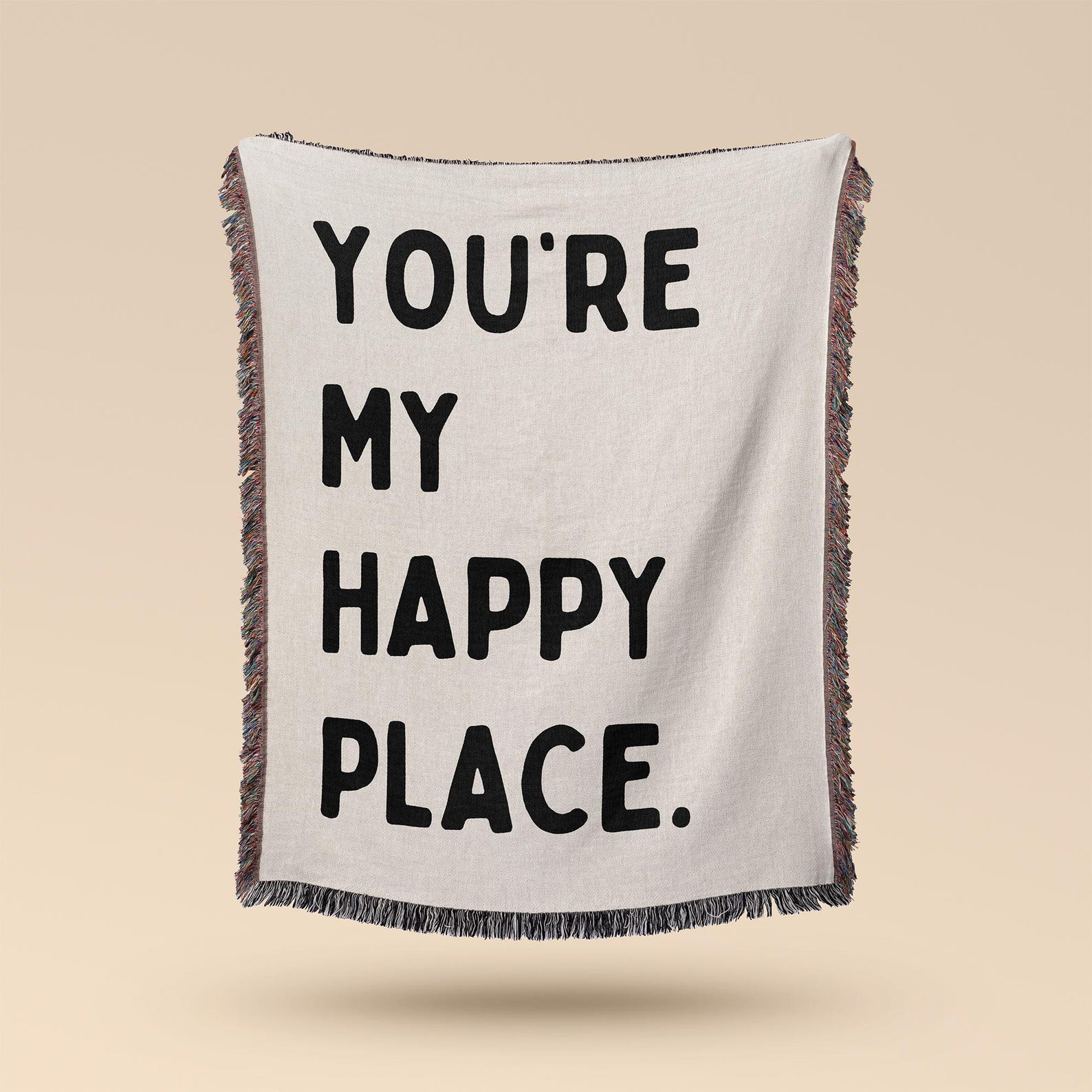 You're My Happy Place Woven Blanket Gift for Girlfriend, Boyfriend ...