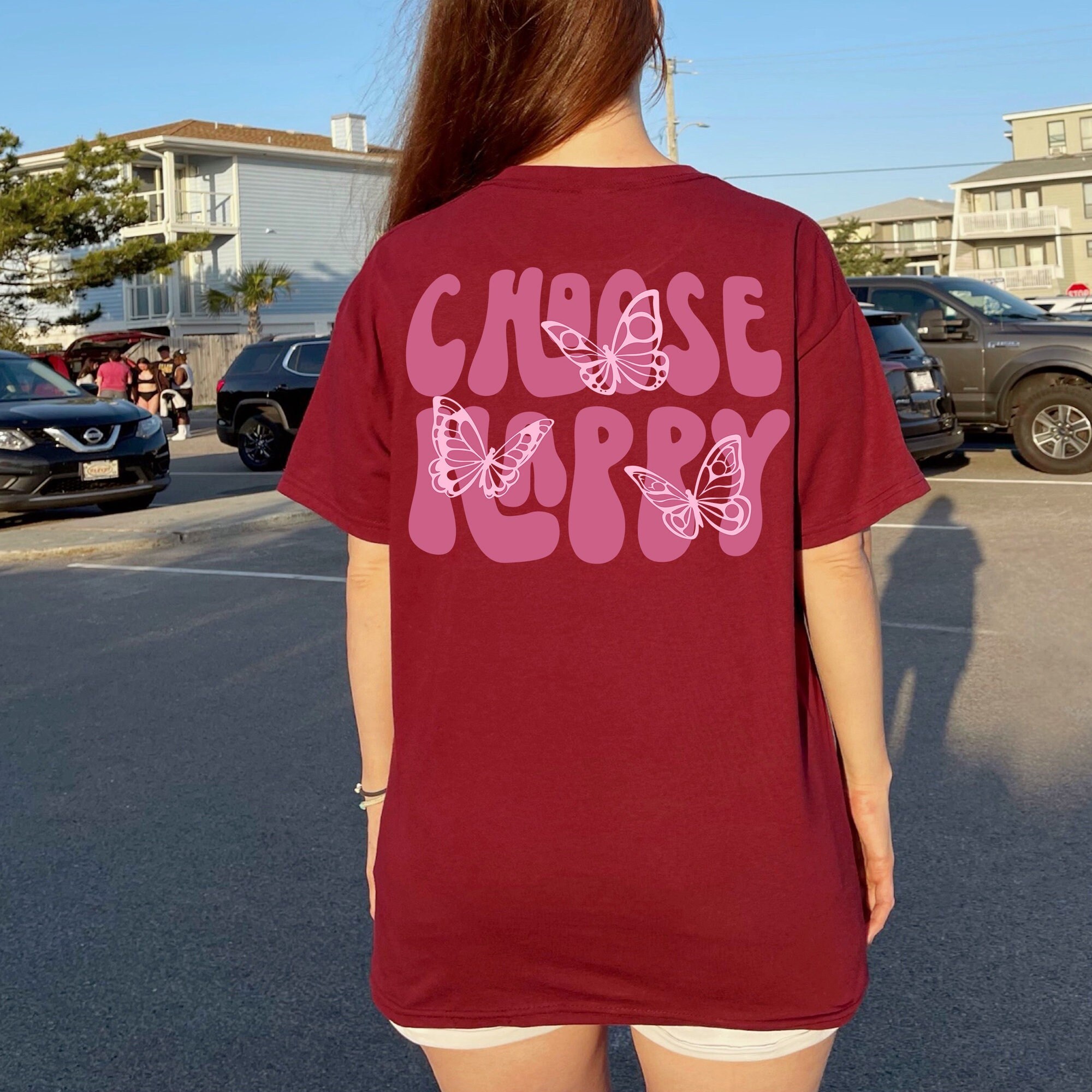 Choose Happy Y2K Butterfly Happiness Teaching Shirt Trendy | Etsy