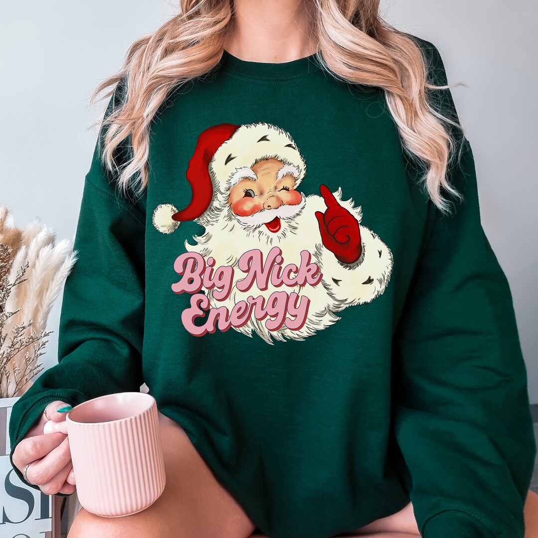 Unisex Big Nick Energy Funny Christmas Sweater, Ugly Christmas Sweater ...