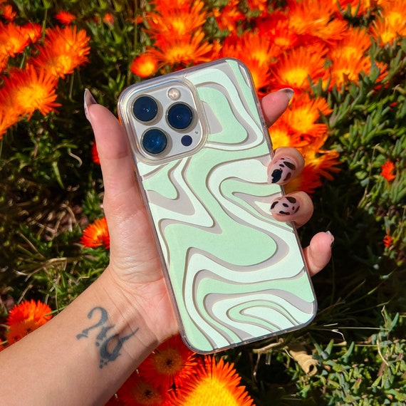 Mint Green Swirl Phone Case Clear Case With Design Trendy - Etsy
