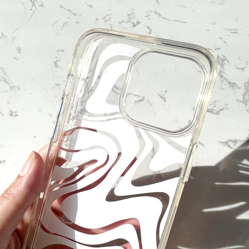 Pink Swirl Phone Case Clear Case With Design Trendy Phone - Etsy