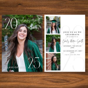 Digital Canva Graduation Card With Photo Template Printable Grad ...