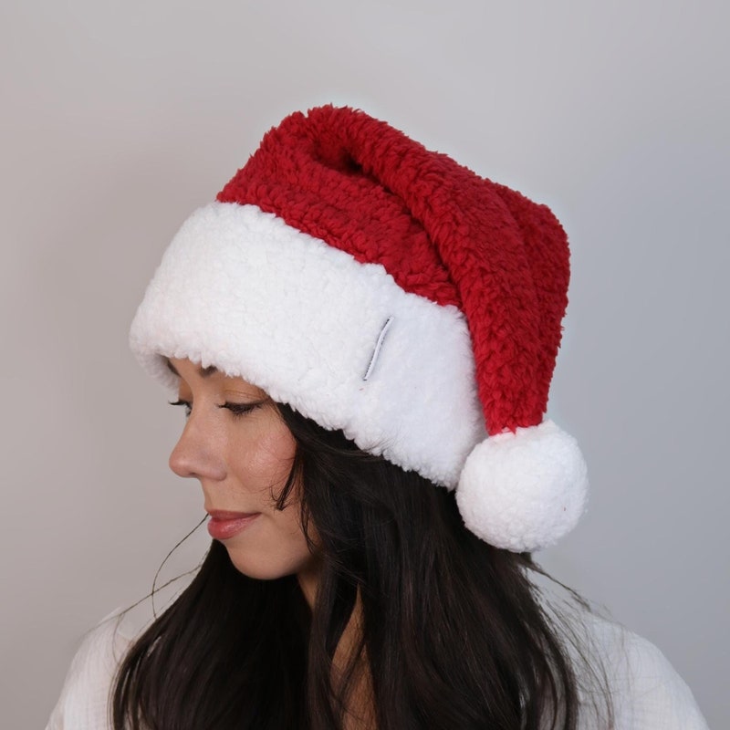 Sherpa Fleece Santa Hat - Etsy