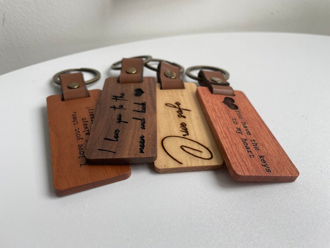 Engraved Wood Key Chain Custom Keychain Keychain for New - Etsy
