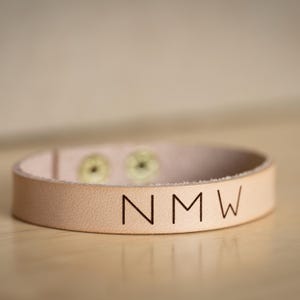 Stronger Than the Storm Engraved Leather Cuff Bracelet: Affirmation ...