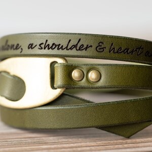 Personalized Leather Wrap Bracelet, Engrave Custom Words , Handmade ...