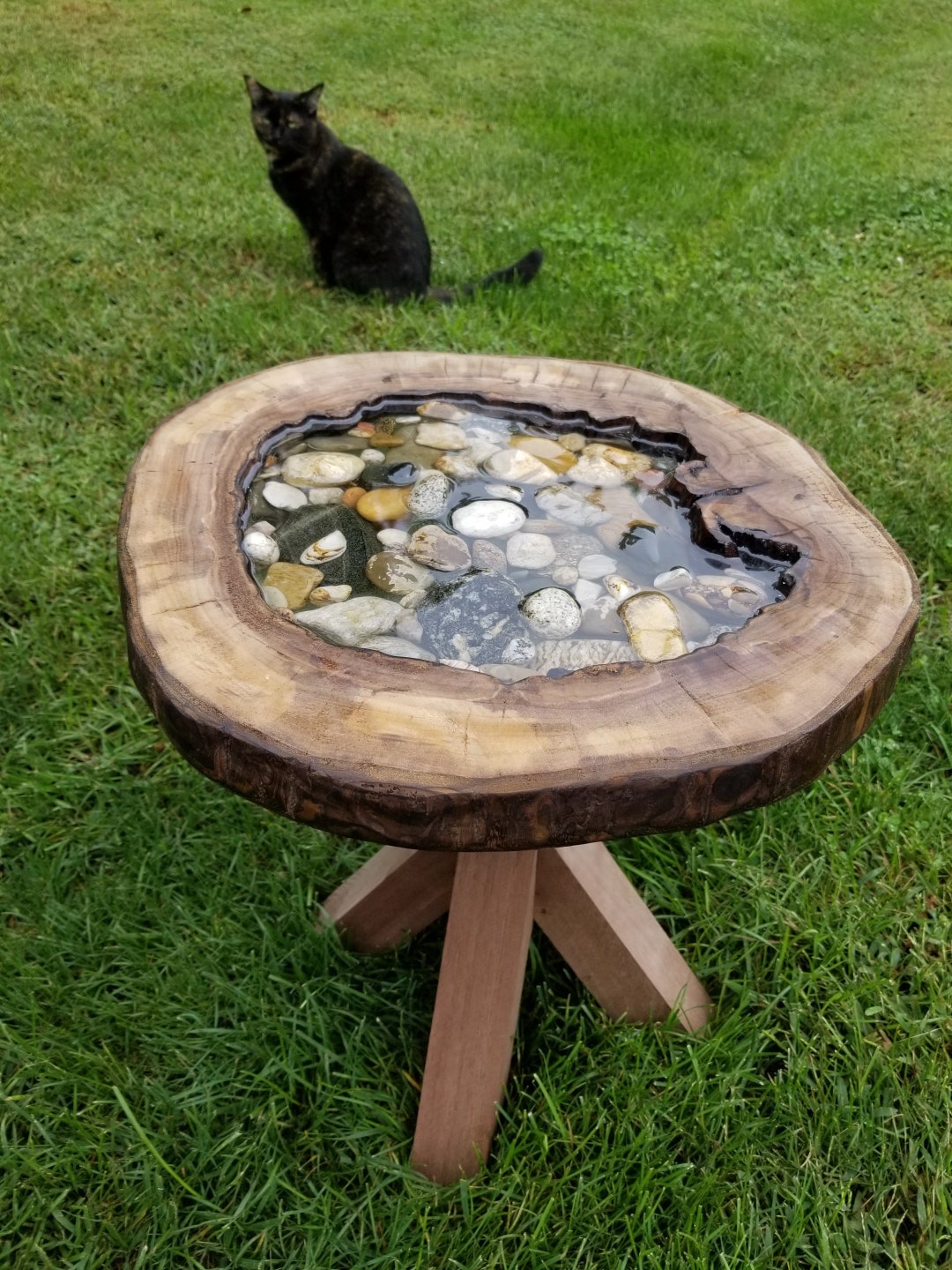 Live-edge Table~live-edge End Table~resin Side Table~wood Side Table ...