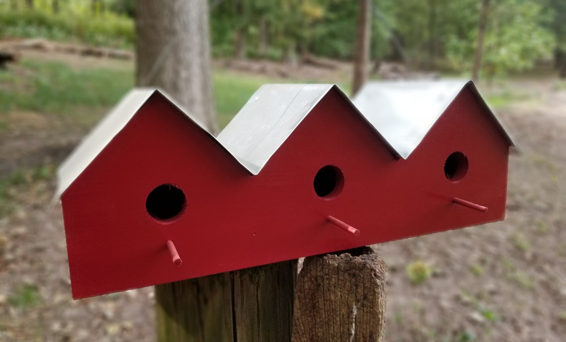 Birdhousestin Roof Birdhousewood Birdhousesdecorative | Etsy