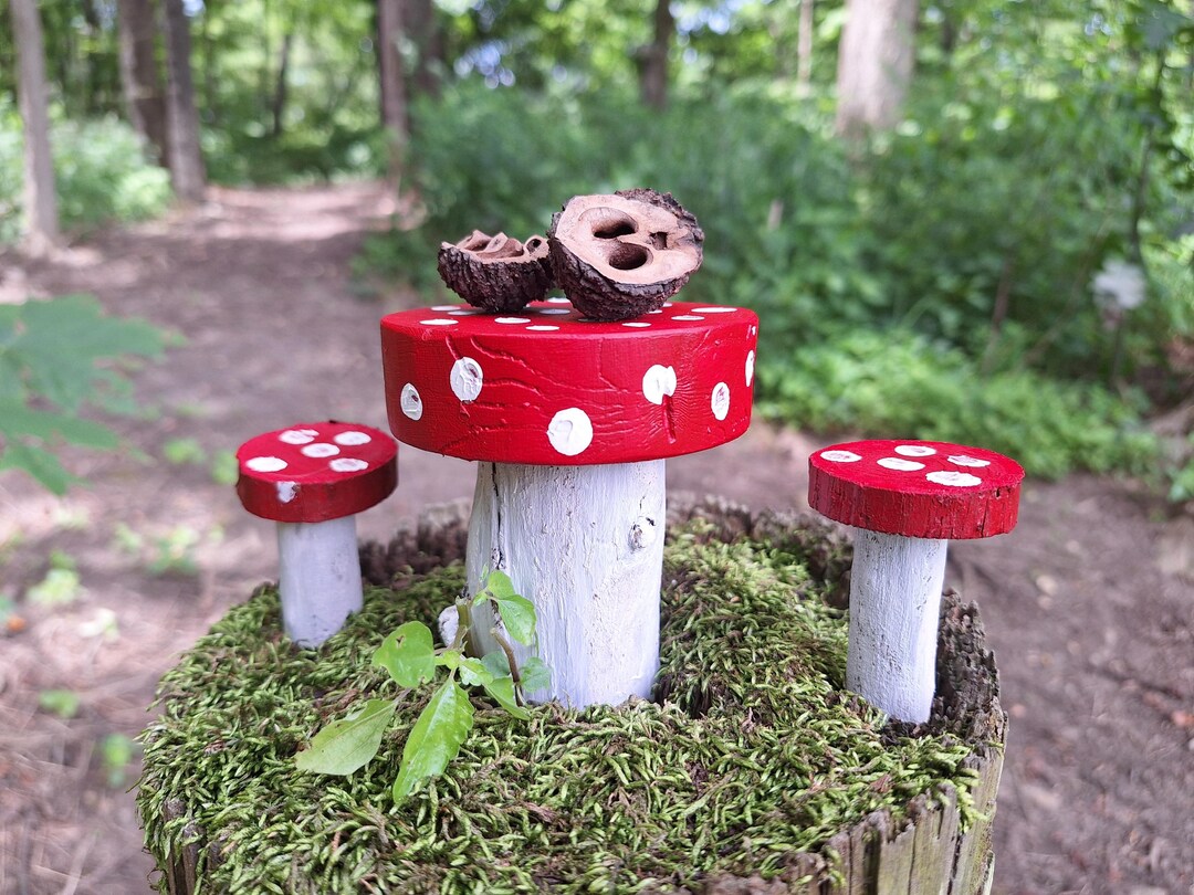 Miniature Mushroom Table Set~miniature Fairy Table Set~miniature Doll ...
